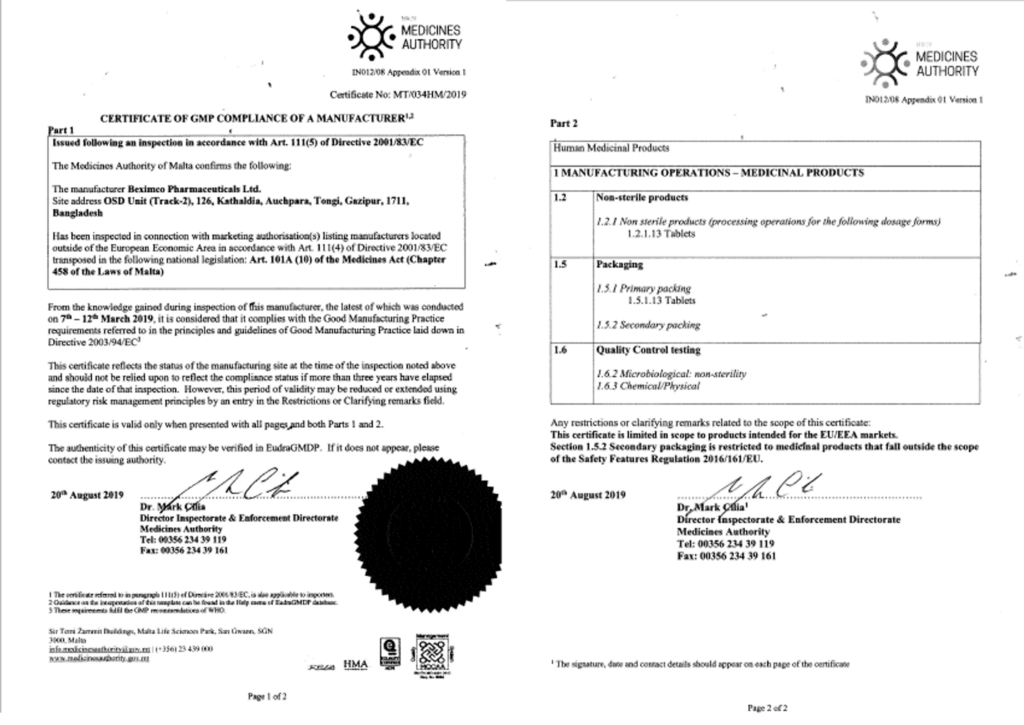 EU GMP Success of Beximco Pharmaceuticals Ltd. with the support of PharmSol | PharmSol